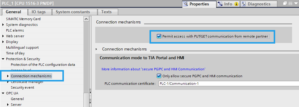 Setting Up the Connection to the PLC