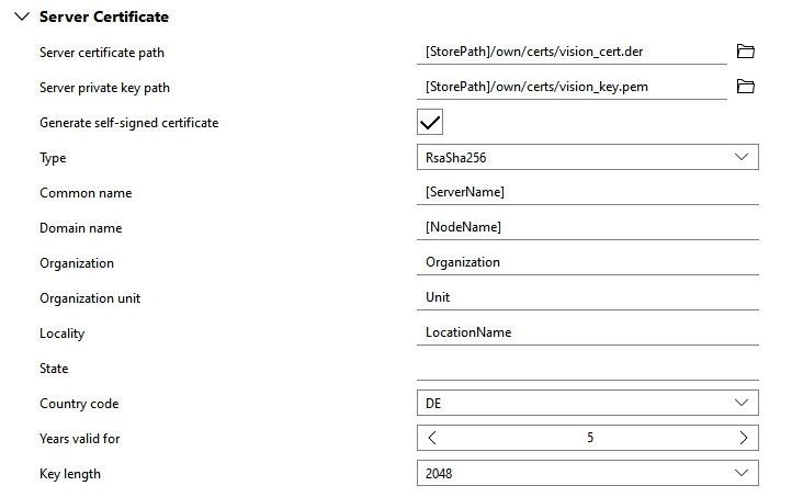 Configuring the OPC UA Server